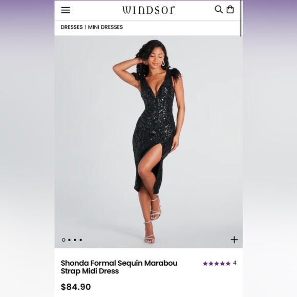 Windsor | Dresses | Windsor Black Sequin Midi Dress | Poshmark